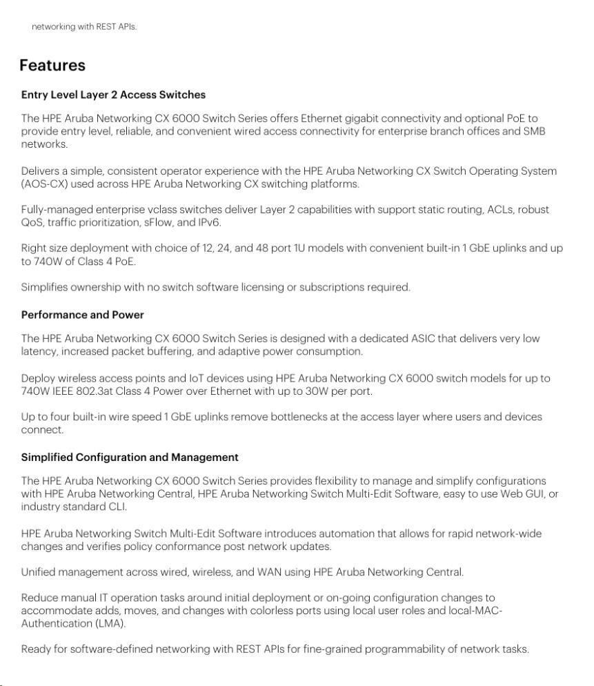HPE Aruba Networking CX 6000 12G Class4 PoE - Svět Počítačů